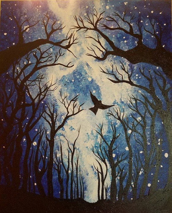 A Forest of Star Written Instructions - Pinot's Palette Painting