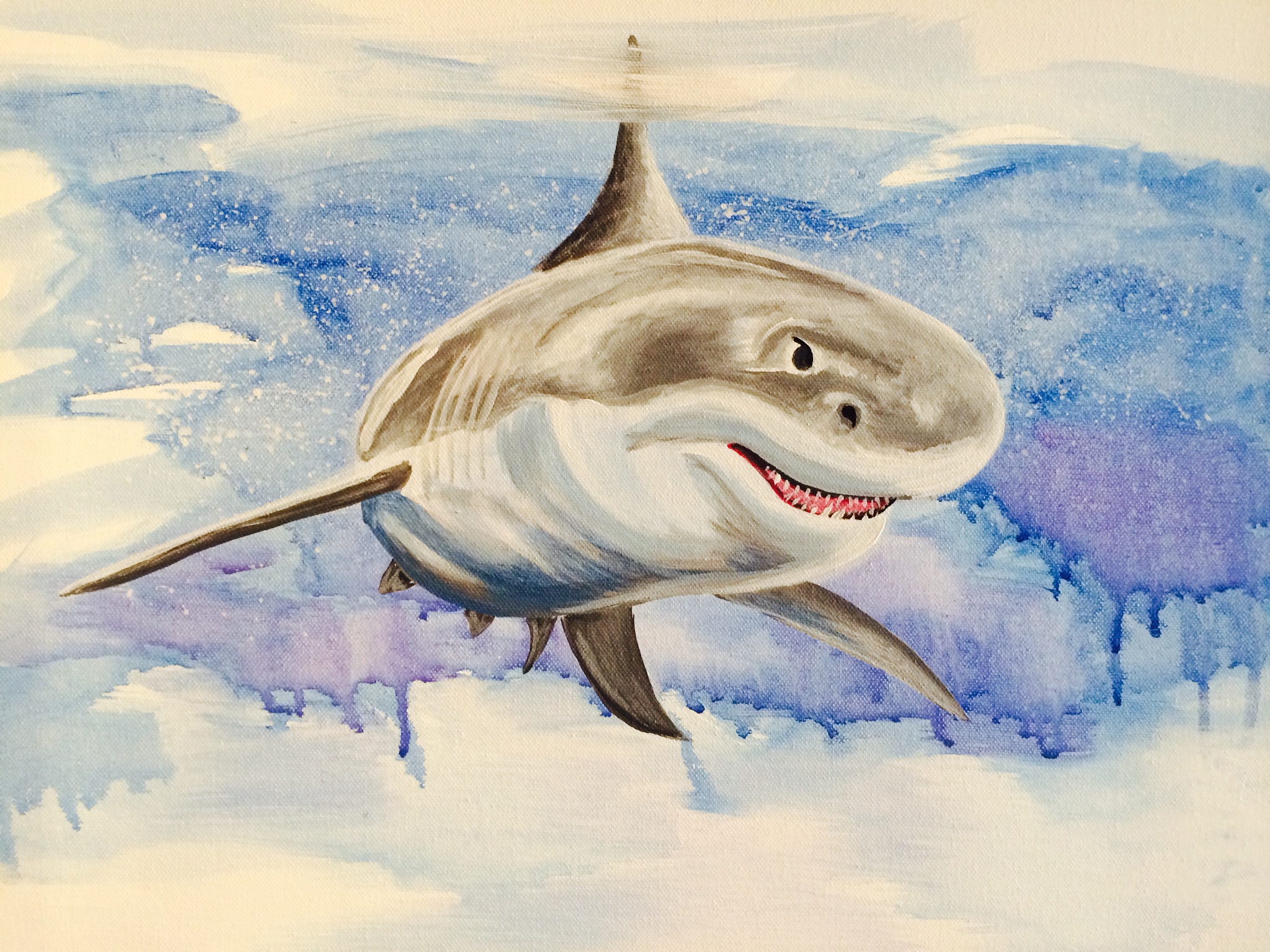 A Shark in the Watercolor - Pinot's Palette Painting