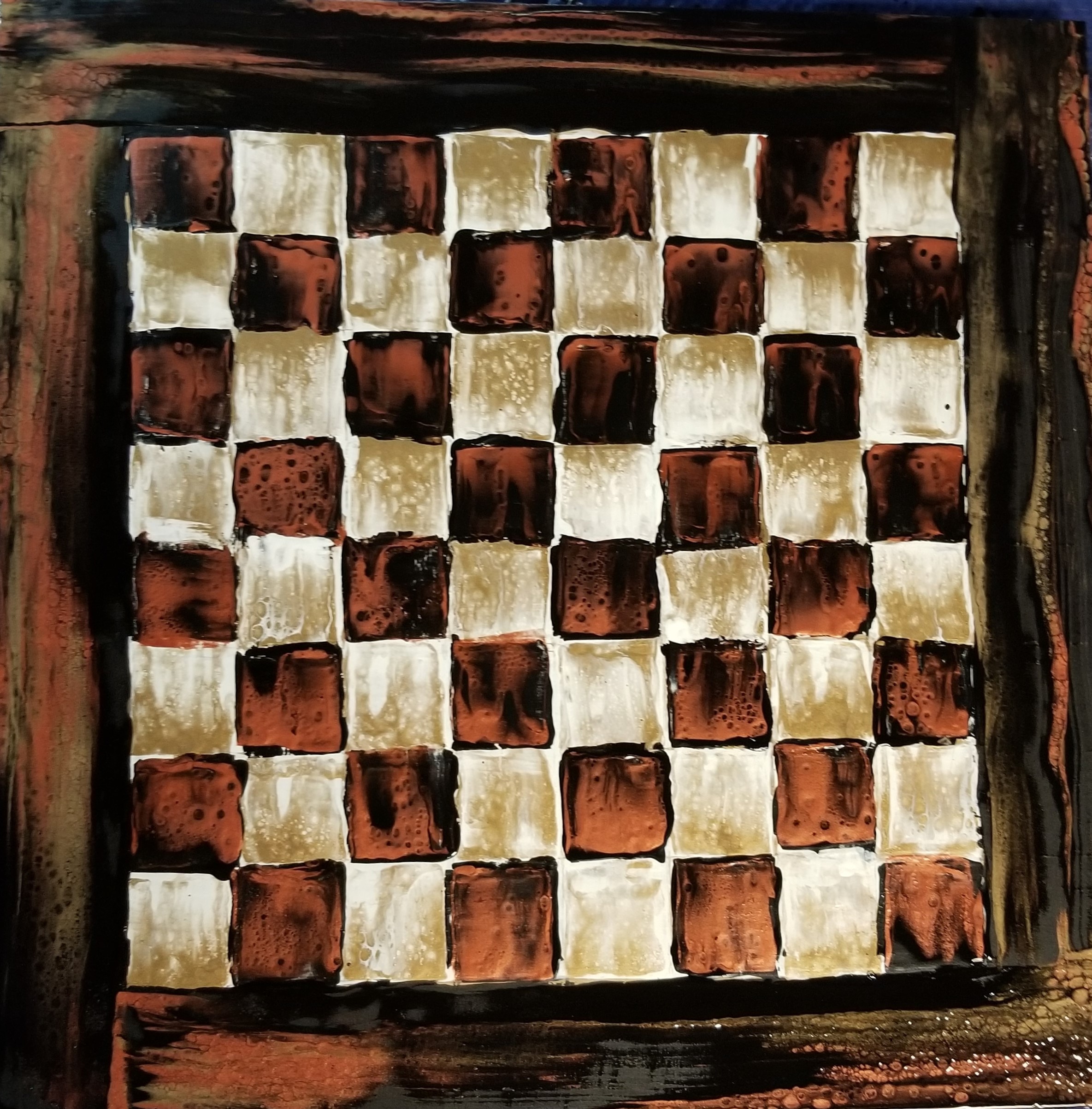Acrylic Pour Chess Board - Pinot's Palette Painting
