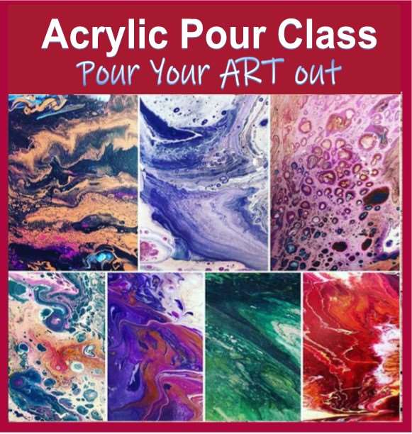 Acrylic Pour Class - Fri, Apr 04 7PM at St. Charles
