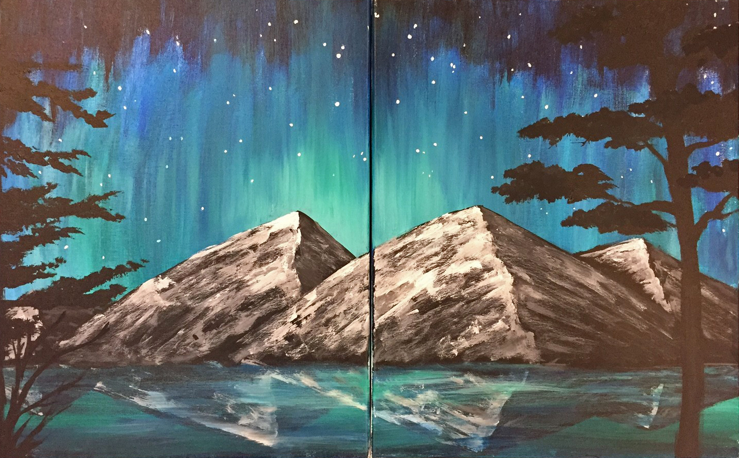 Aurora Mountain Magic - Pinot's Palette Painting