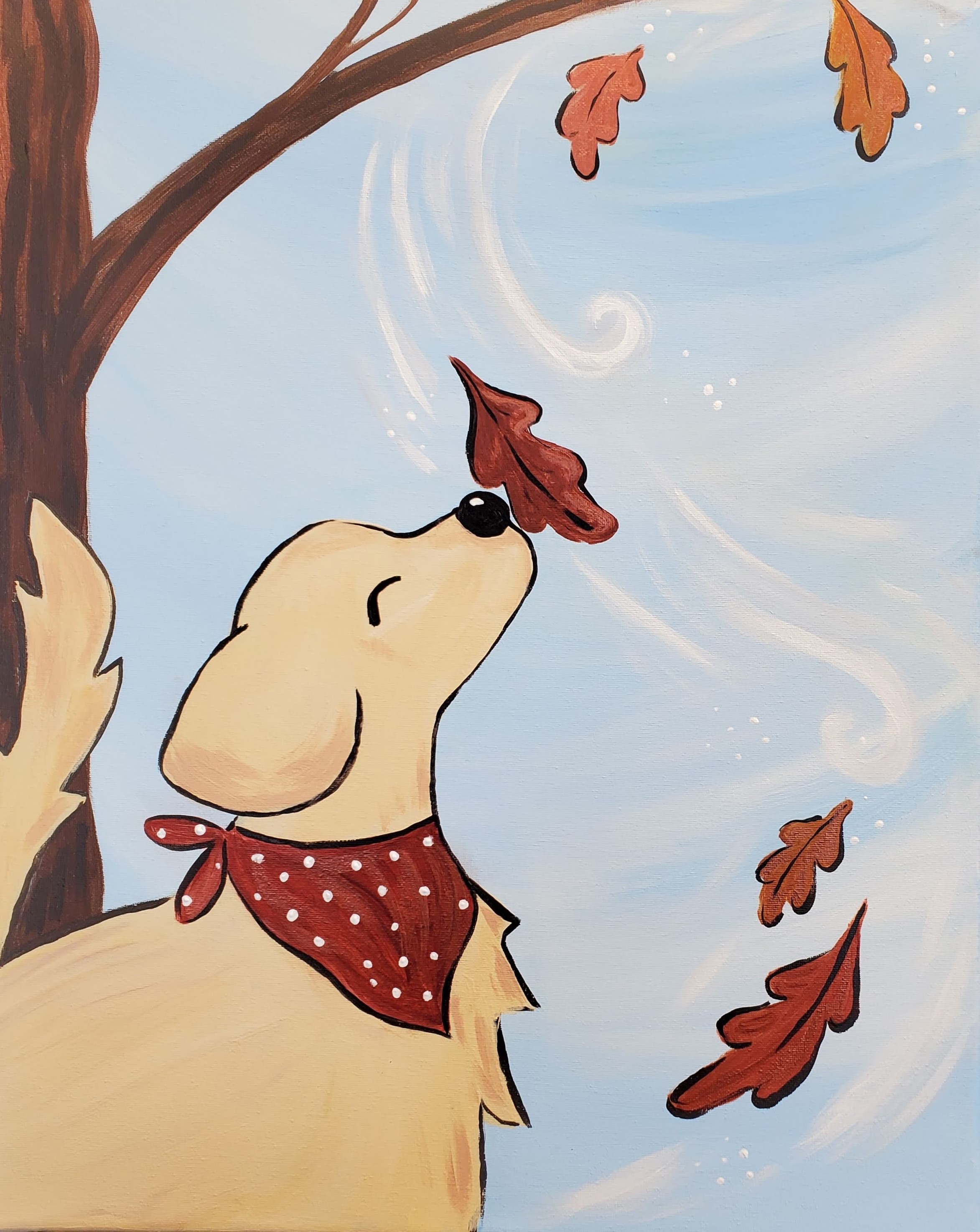 Aww-tumn Breeze - Pinot's Palette Painting