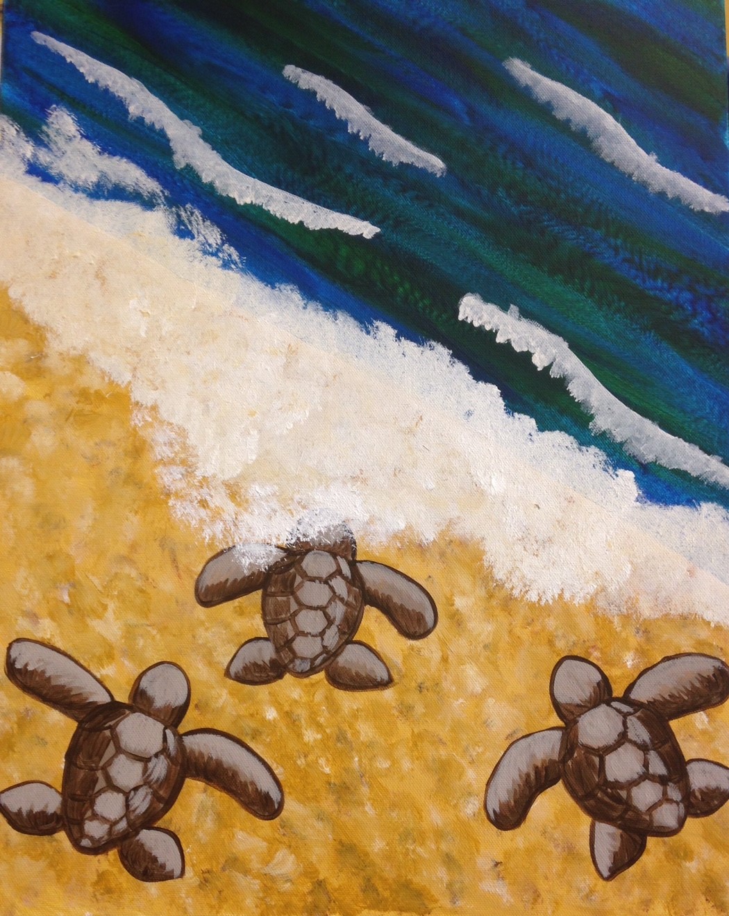 Baby Turtle Adventure - Pinot's Palette Painting
