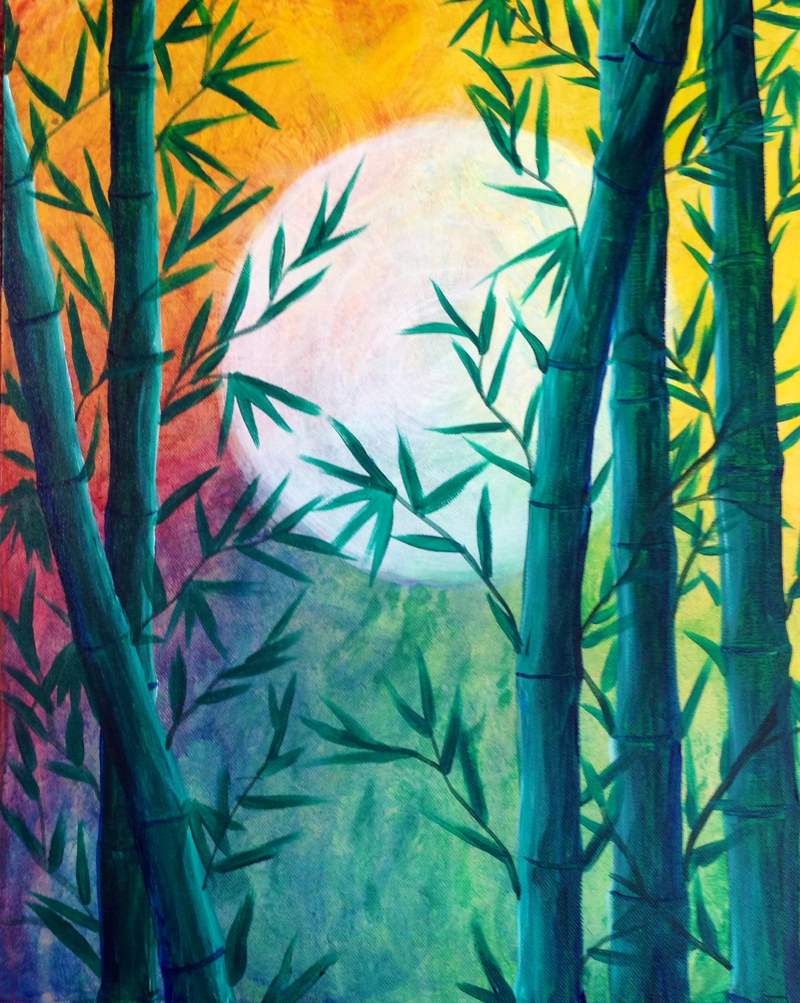 Bamboo Moon - Pinot's Palette Painting