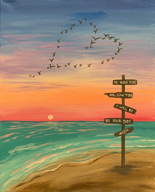 Beach Signs at High Tide - Pinot's Palette Painting
