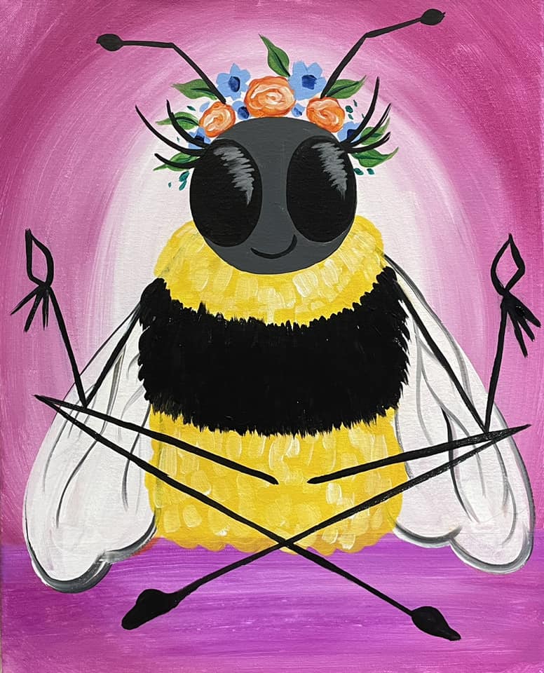 Bee Present - Pinot's Palette Painting