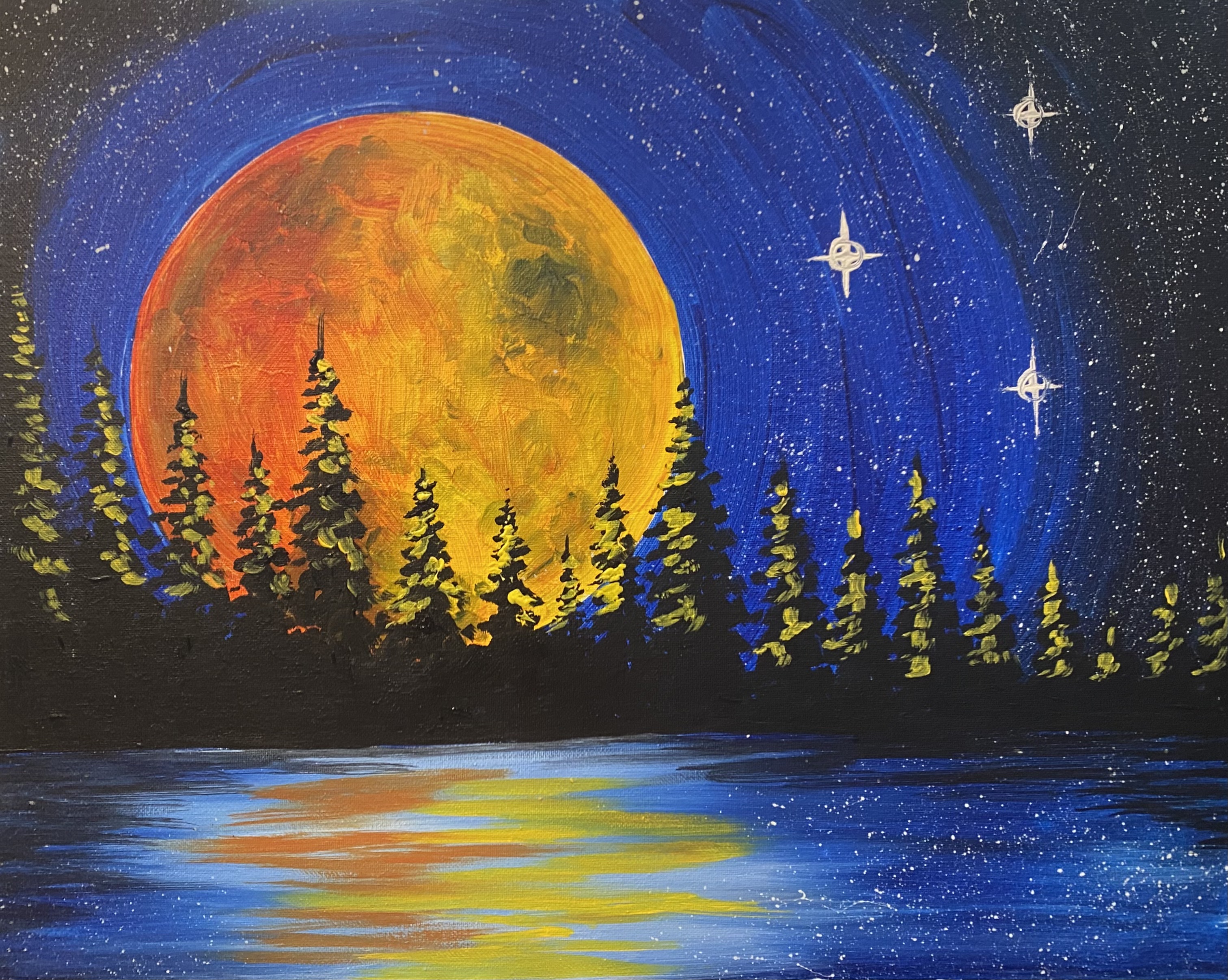 Big Bright Moon - Pinot's Palette Painting