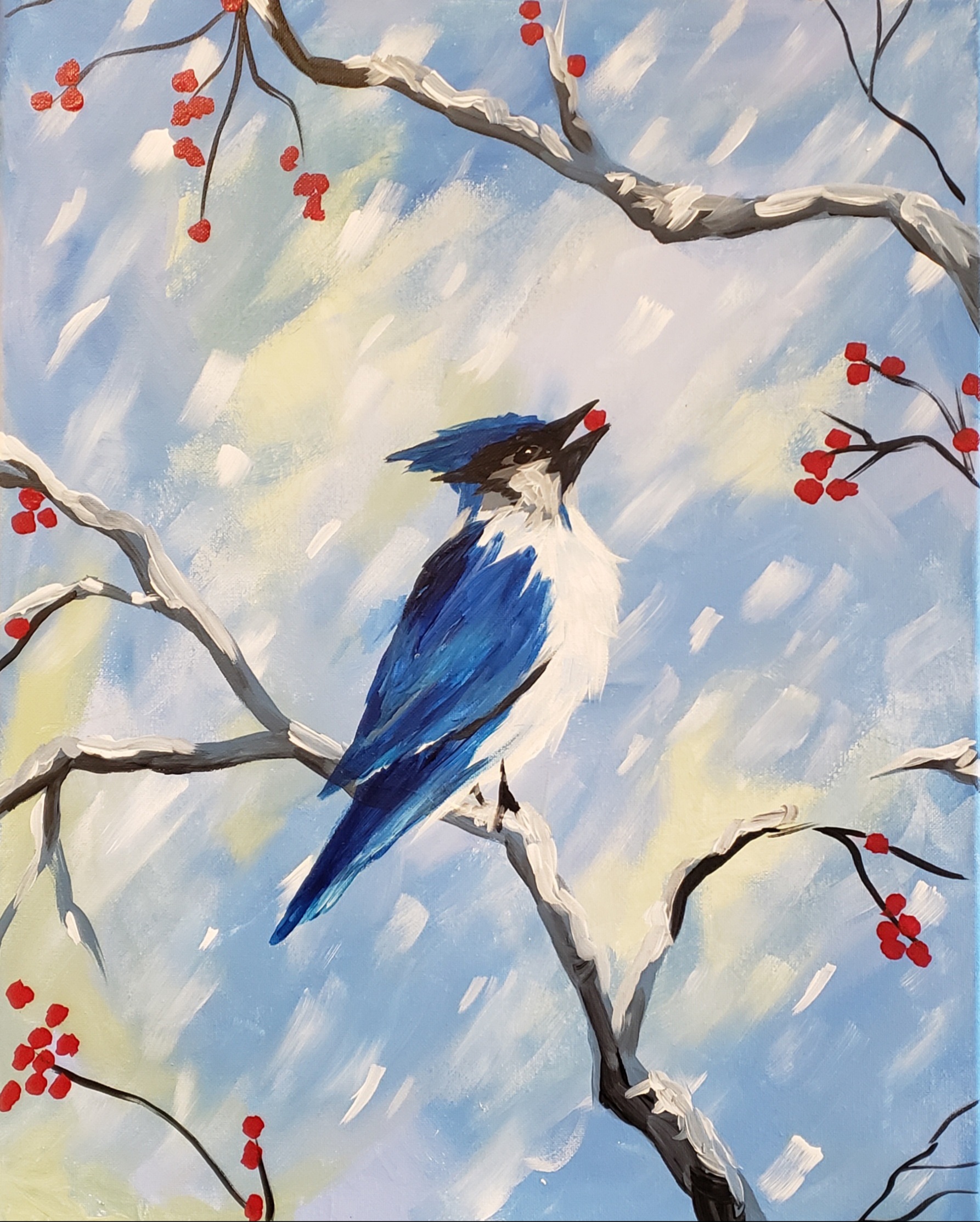 Blue Jay With Ruby Pinot S Palette Painting