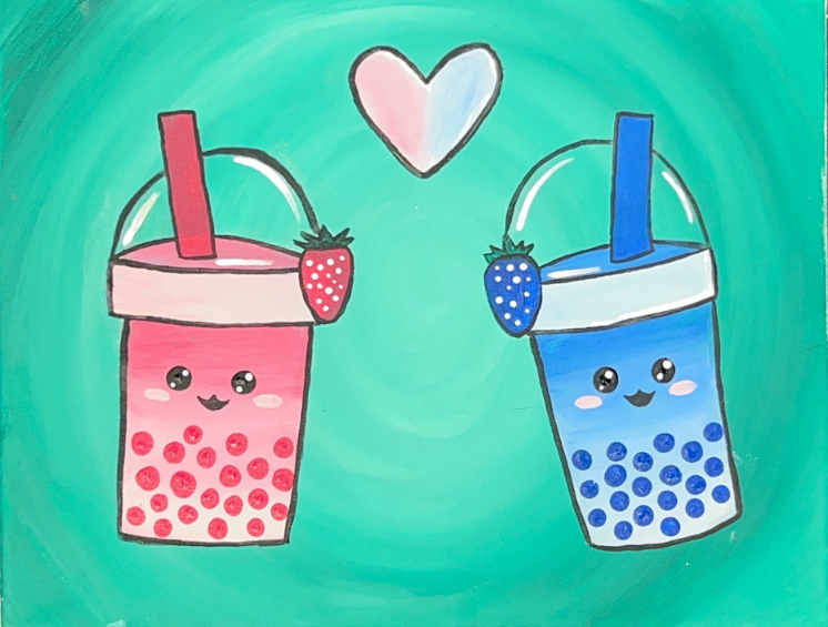 Boba Besties - Pinot's Palette Painting