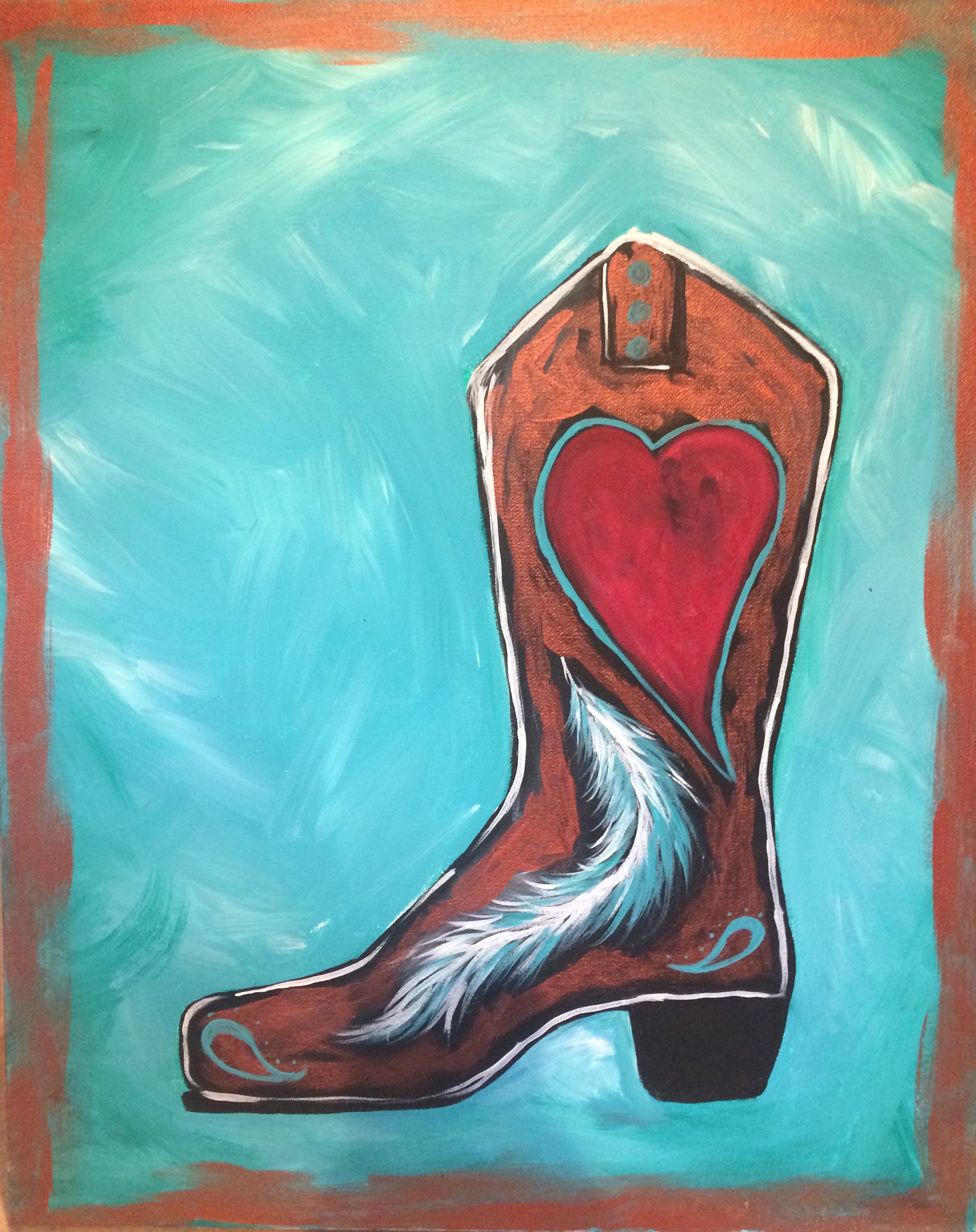 Boot Love - Choose Your Own Colors - Pinot's Palette Painting