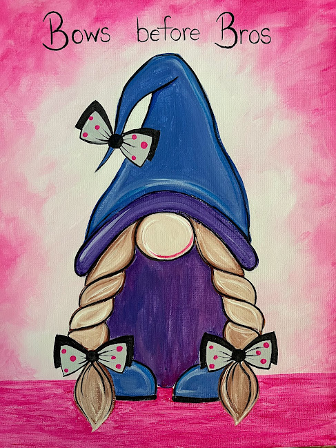 Bows Before Bros Gnome - Pinot's Palette Painting