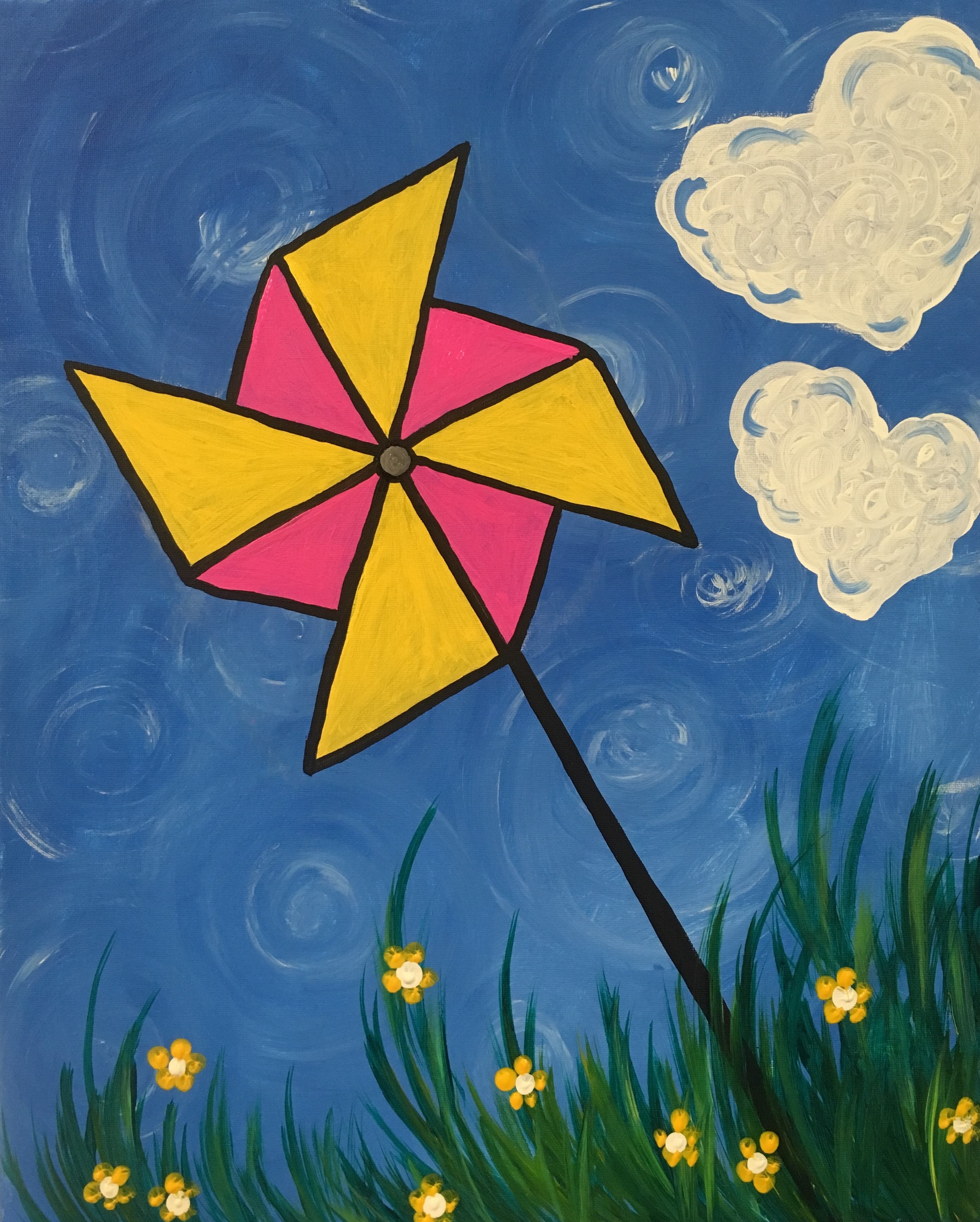 Breezy Pinwheel - Pinot's Palette Painting