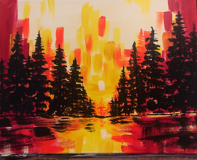 Brushstroke Sunset - Pinot's Palette Painting