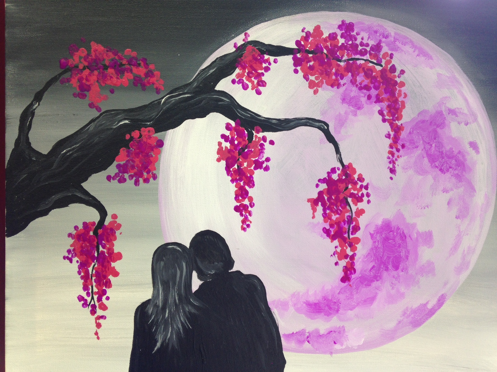 By the Light of the Violet Moon - Pinot's Palette Painting