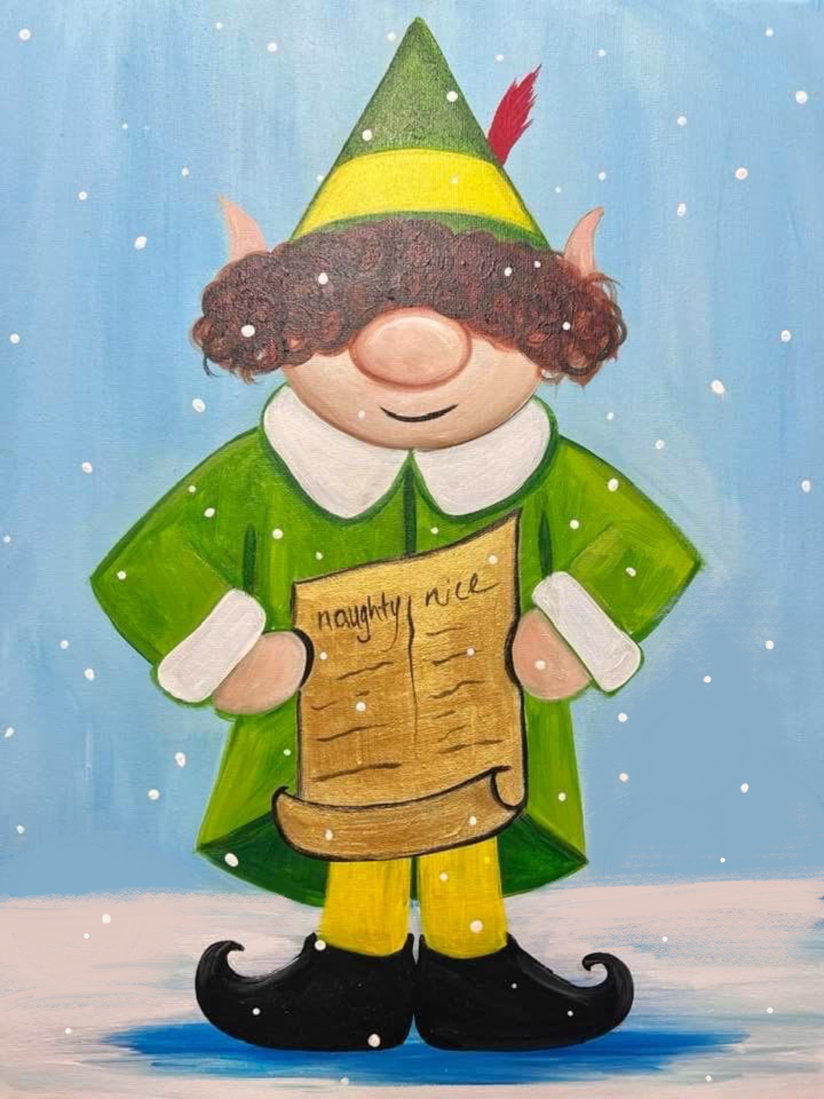 Christmas Elf - Pinot's Palette Painting