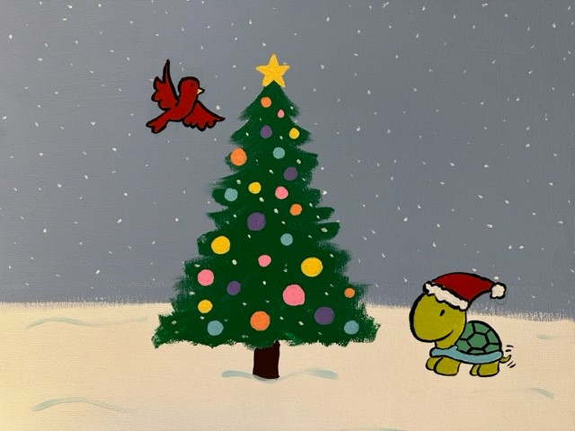 Christmas Turtle - Pinot's Palette Painting