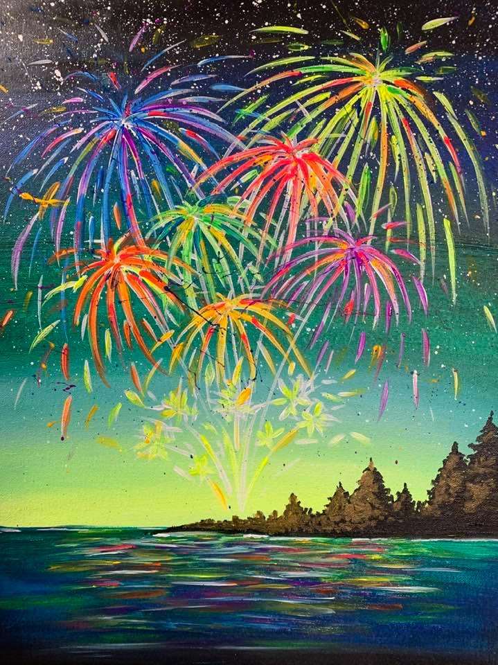 How To Paint Fireworks Acrylic