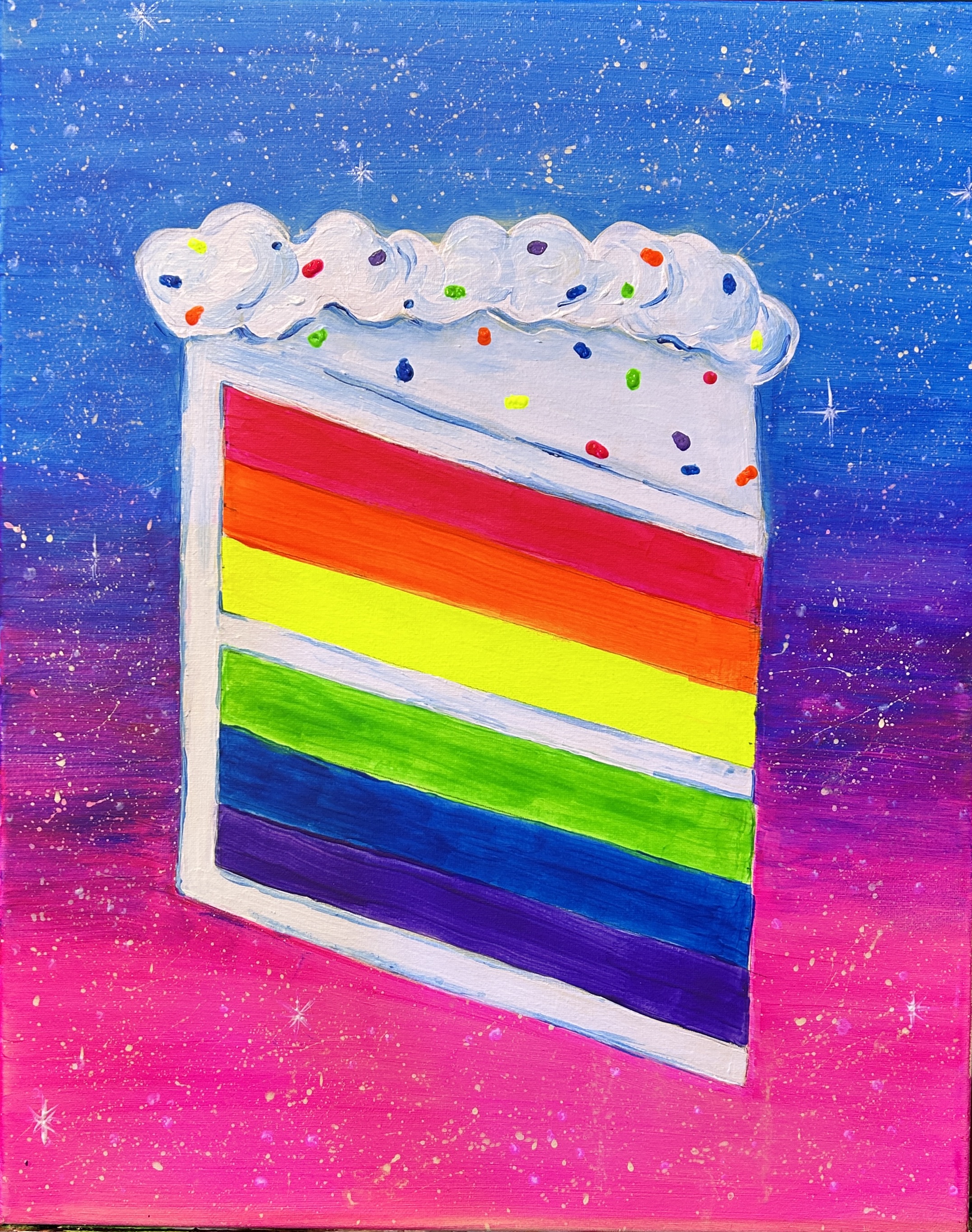 Colorfully Cosmic Cake - Pinot's Palette Painting