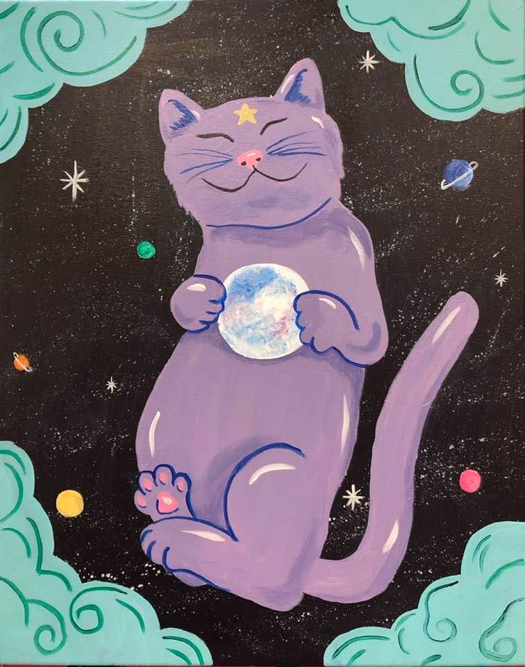 Cosmic Kitty - Pinot's Palette Painting