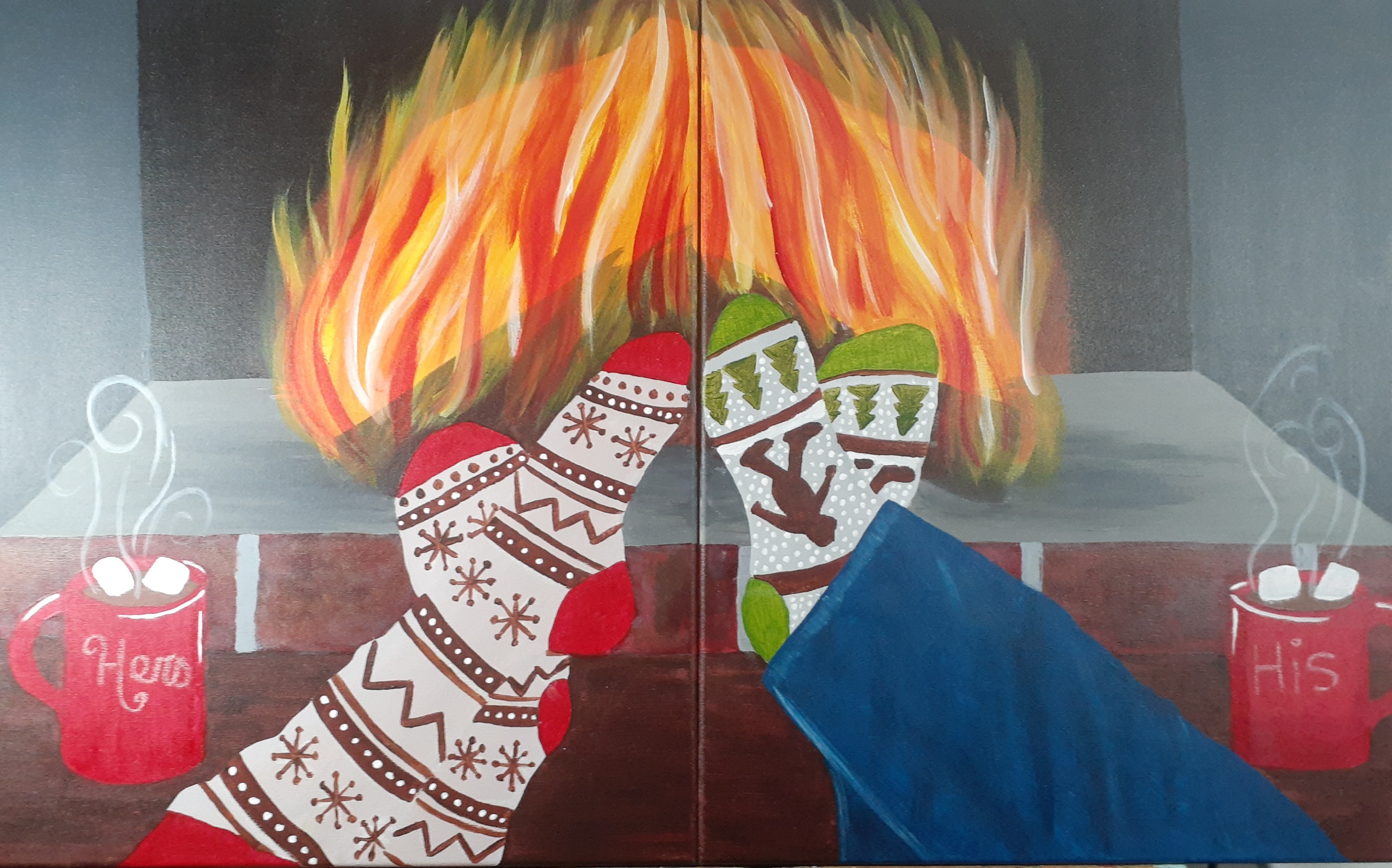Cozy Toesies - Pinot's Palette Painting