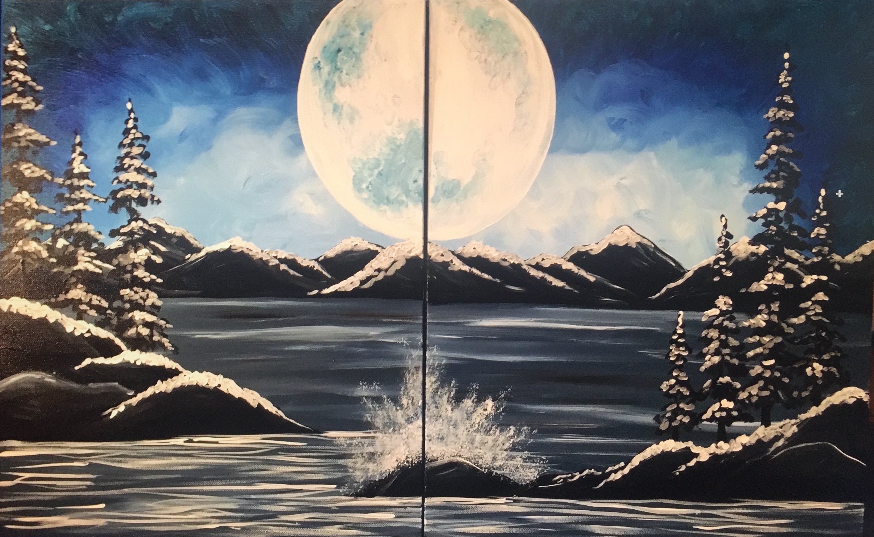 Crisp Ocean High Tide Date Night - Pinot's Palette Painting