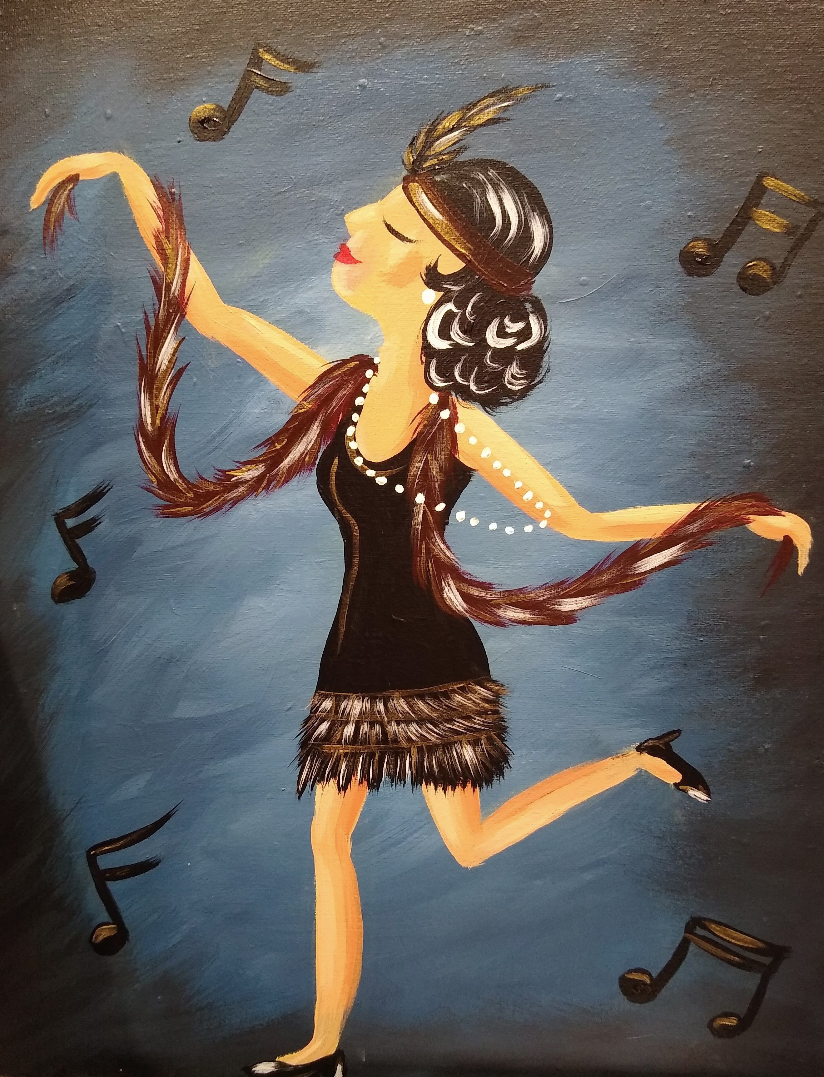 Dancing Flapper - Pinot's Palette Painting