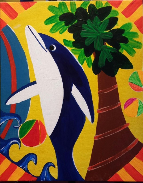 Dolphin Dance - Pinot's Palette Painting