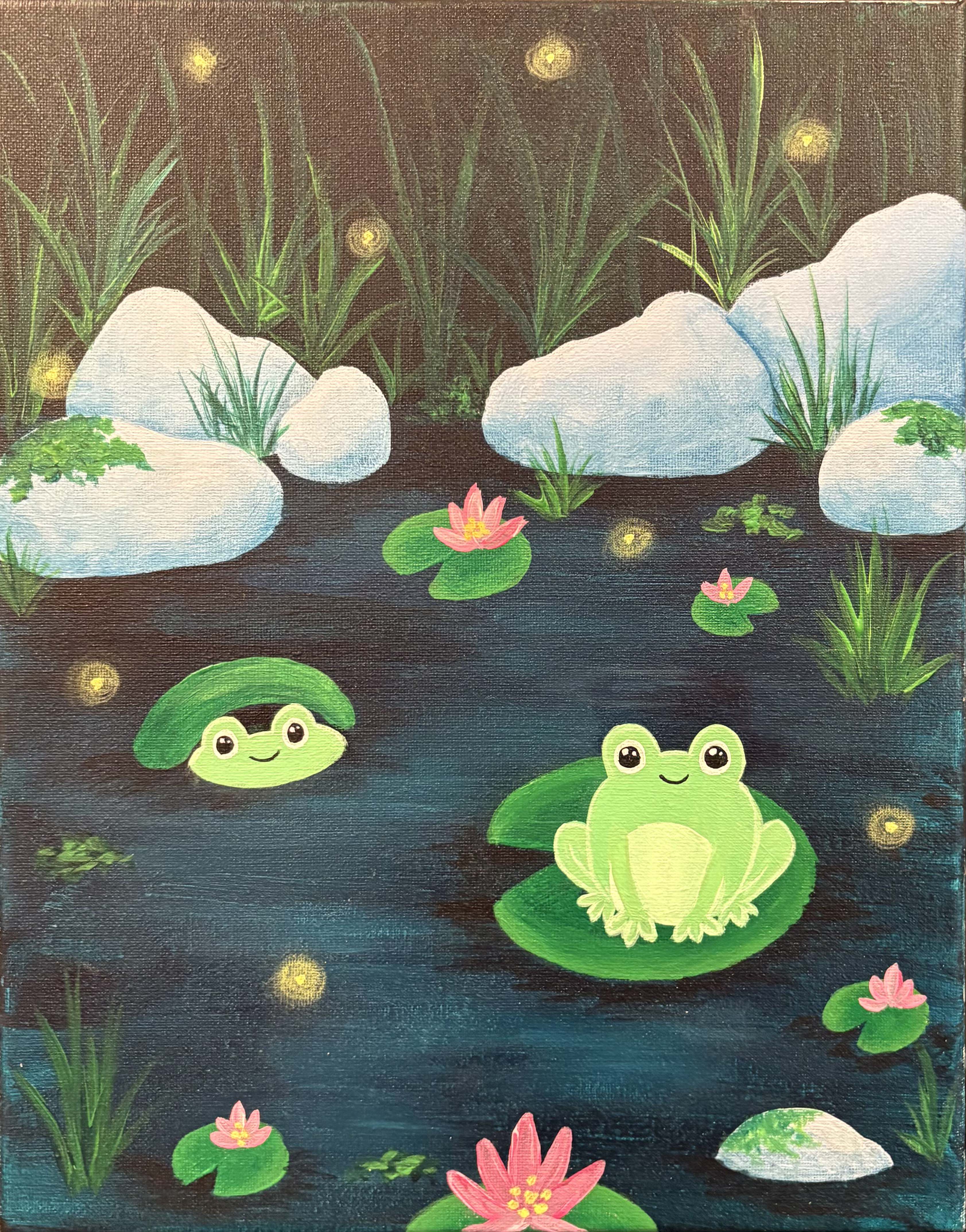 Feeling Froggy - Pinot's Palette Painting