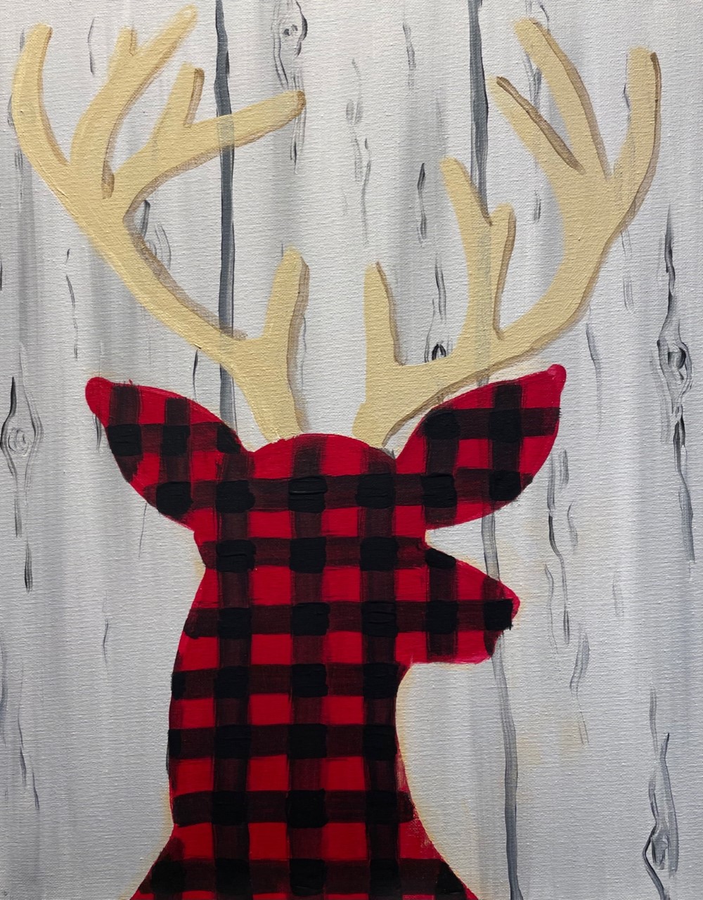 Flannel Deer - Pinot's Palette Painting