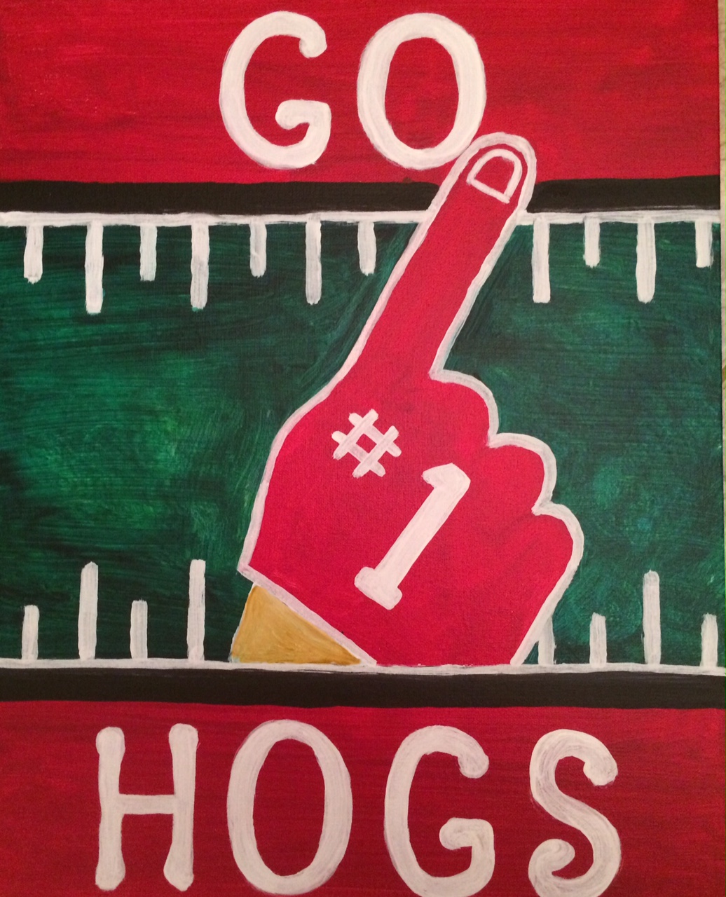 Foam Finger- Go Team - Pinot's Palette Painting