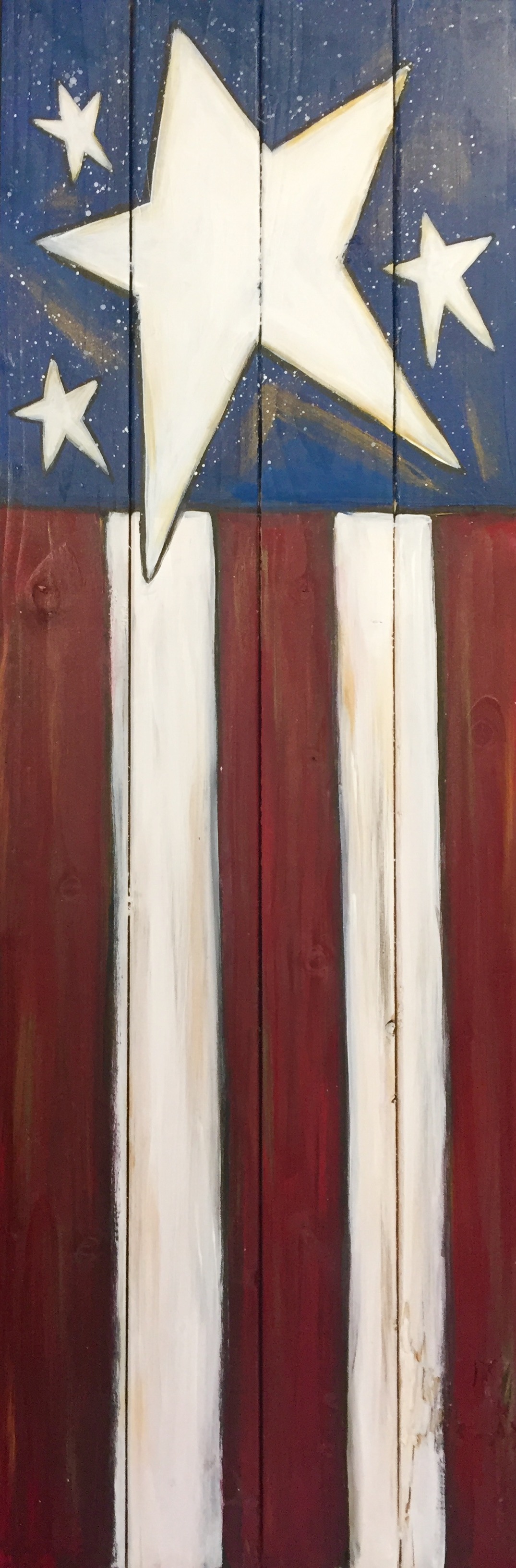 Folk Art Flag - Pinot's Palette Painting