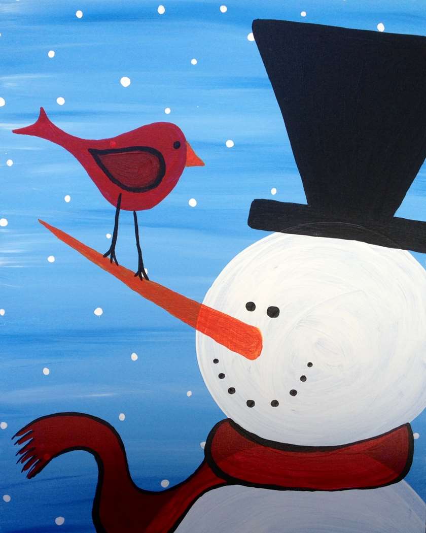 Frosty Friends Written Instructions - Pinot's Palette Painting