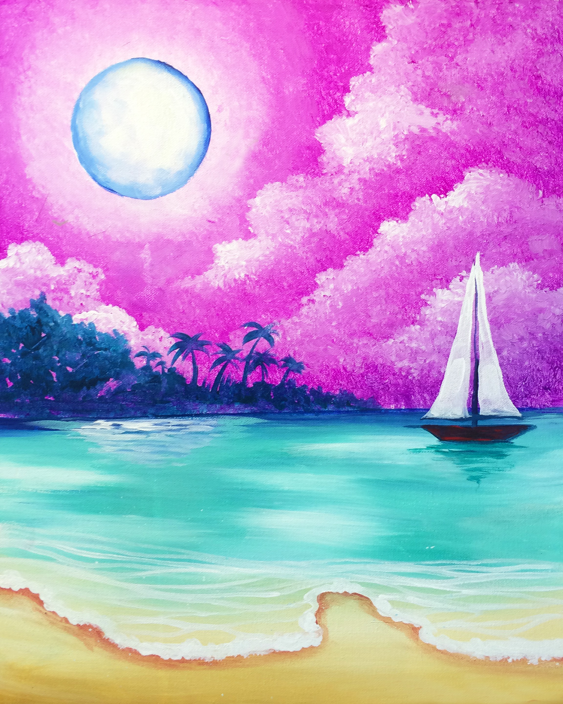 Gaze Up At The Moon - Pinot's Palette Painting