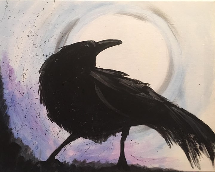 Ghastly Grim Raven - Pinot's Palette Painting