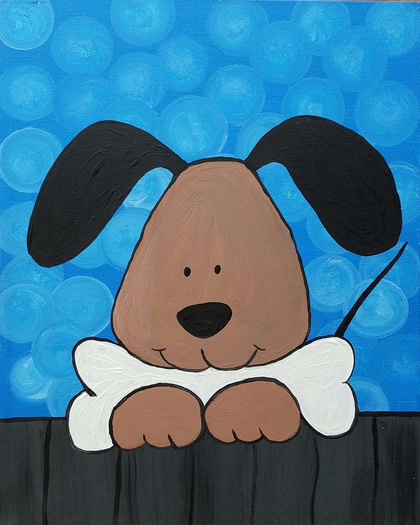 Give a Dog a Bone Written Instructions - Pinot's Palette Painting