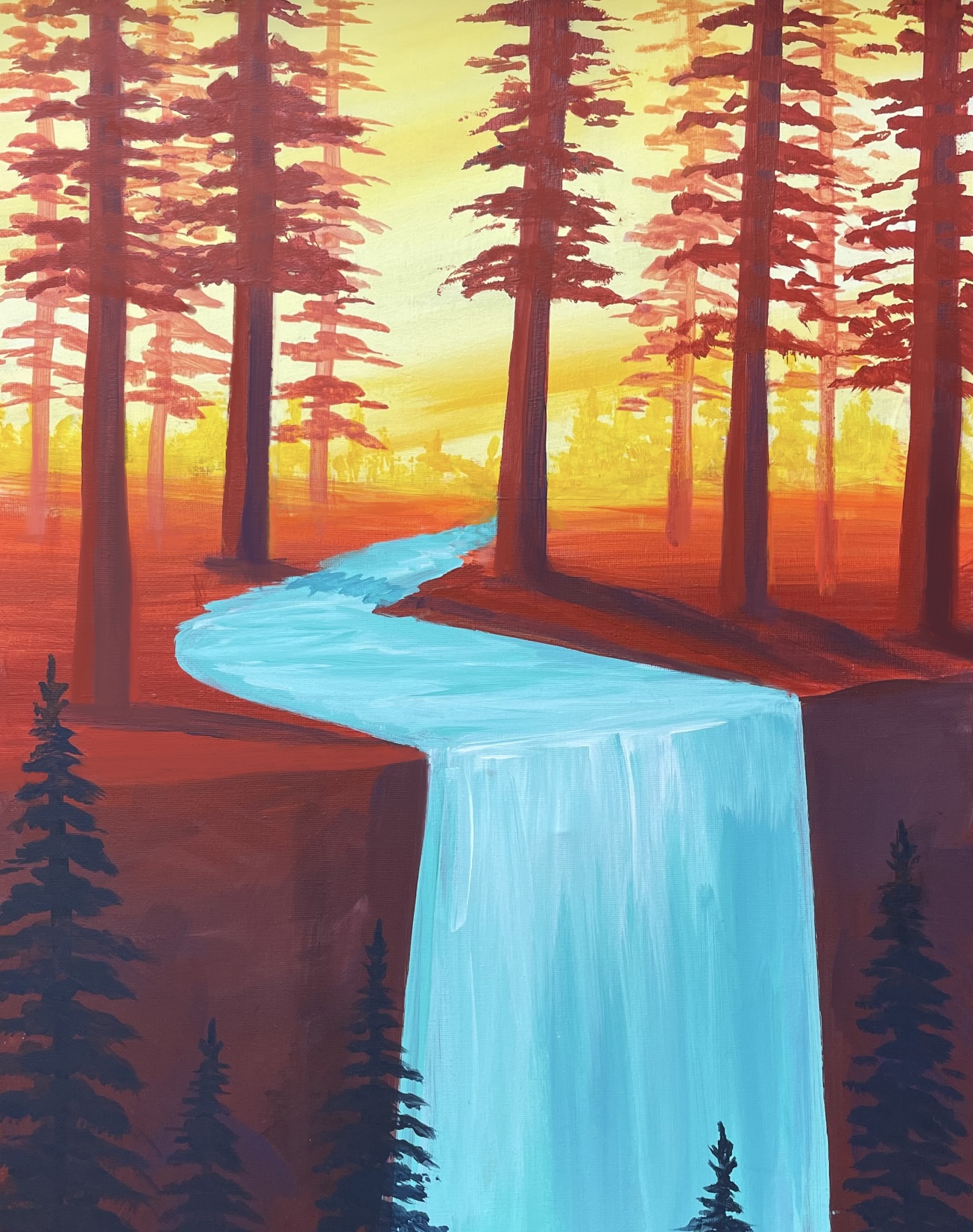 Golden Cascade - Pinot's Palette Painting