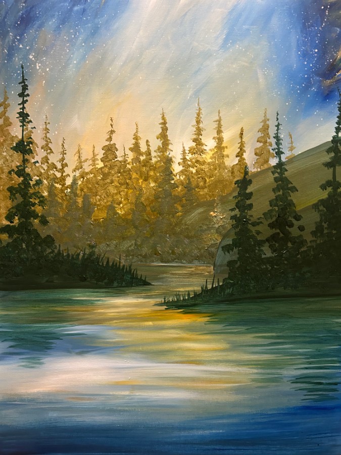 Golden Hour Reflections - Pinot's Palette Painting