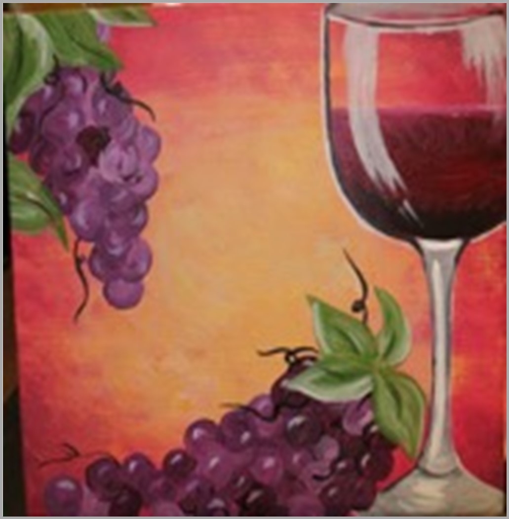 Grape Expectations Written Instructions - Pinot's Palette Painting