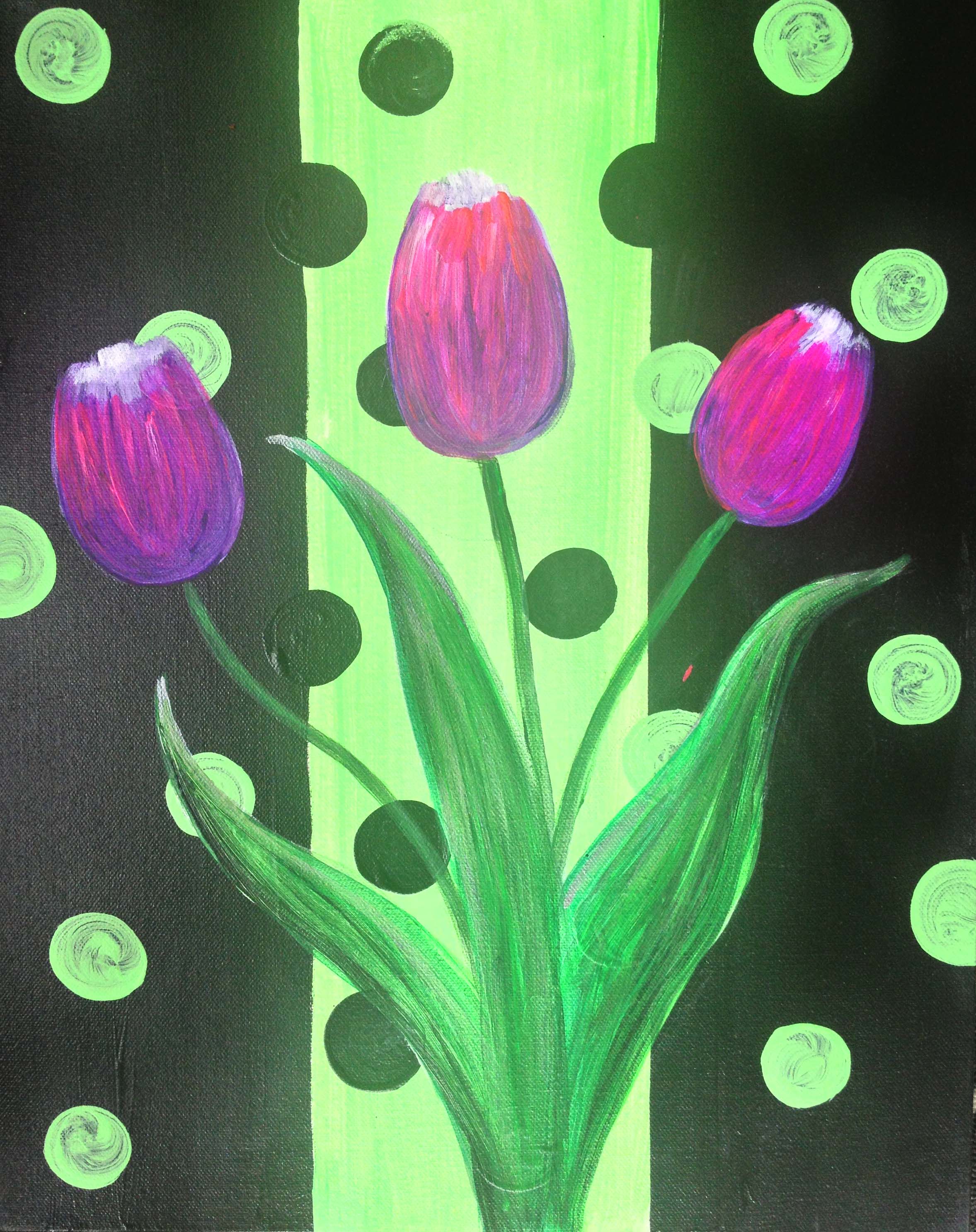 Hippy Trippy Tulips - Pinot's Palette Painting