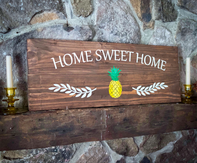 Home Sweet Home Wood Board - Pinot's Palette Painting