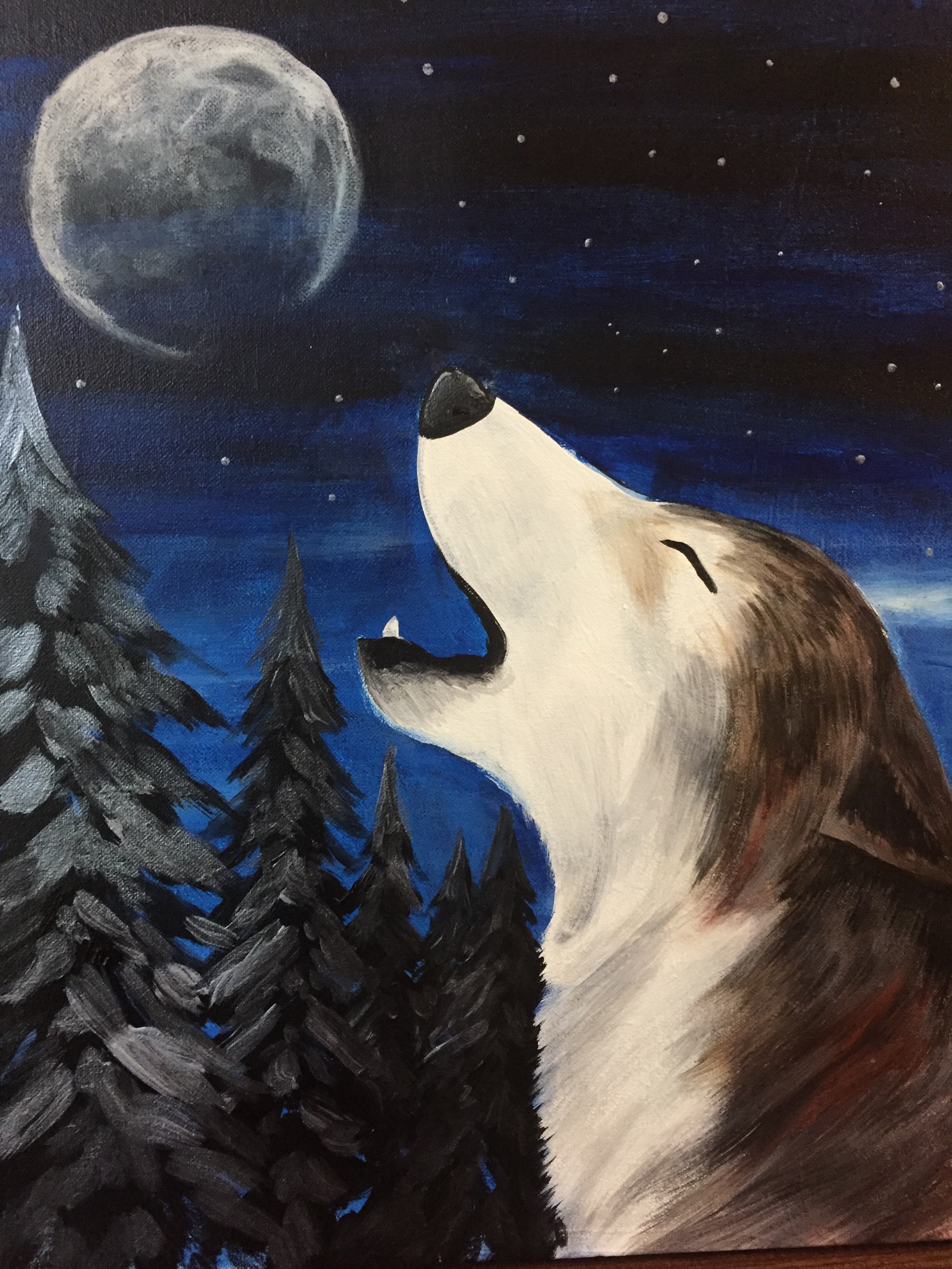 Howling At The Moon - Pinot's Palette Painting