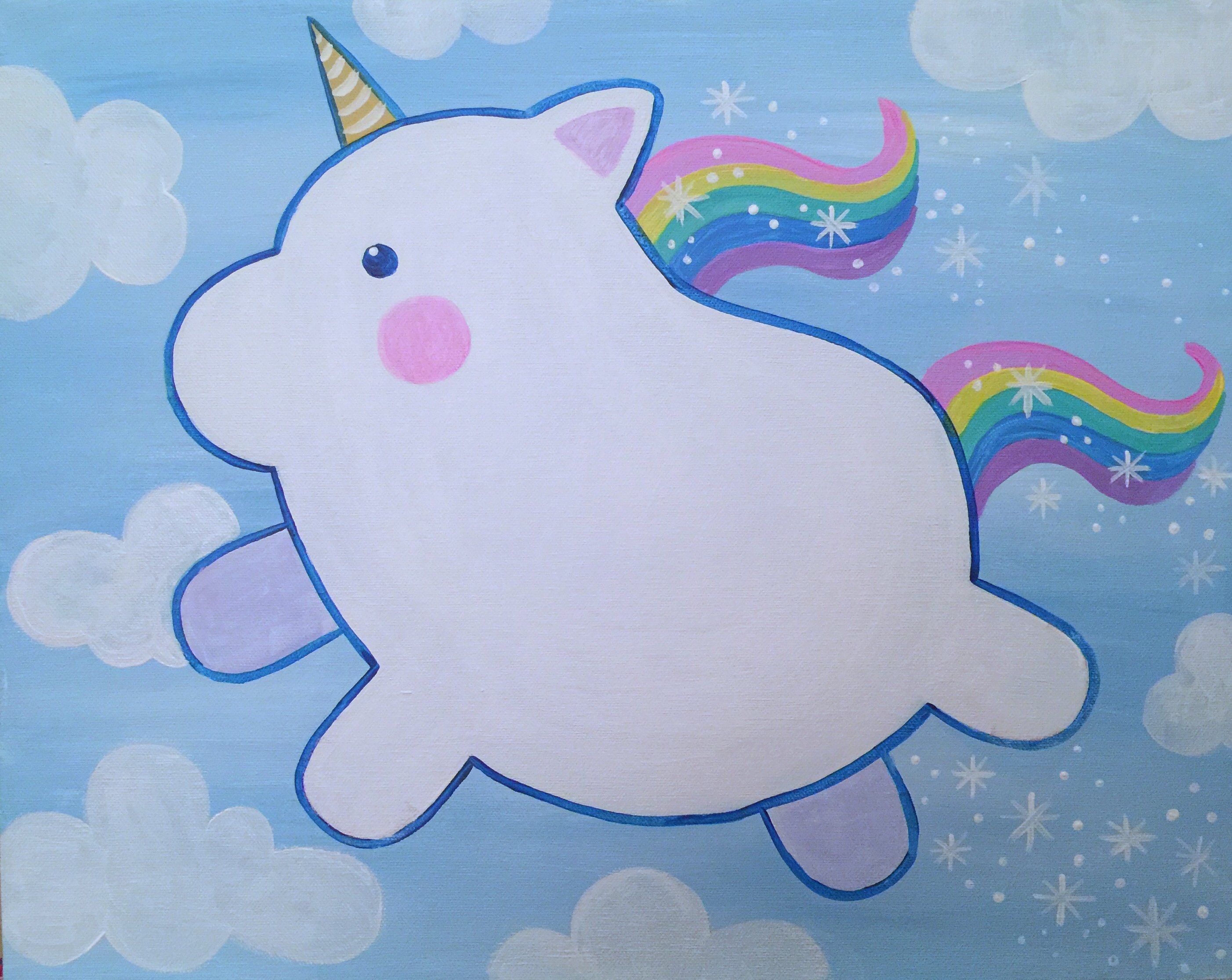 Itty Bitty Unicorn - Pinot's Palette Painting