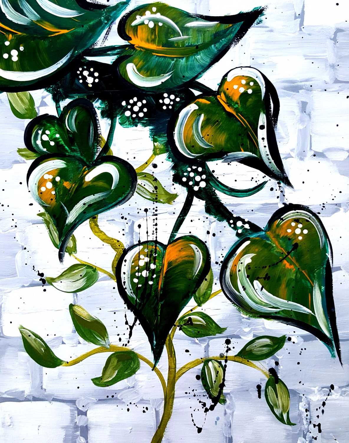 Ivy Hearts - Pinot's Palette Painting