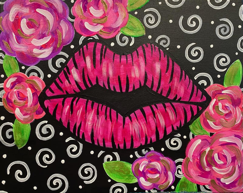 Kiss the Roses - Pinot's Palette Painting