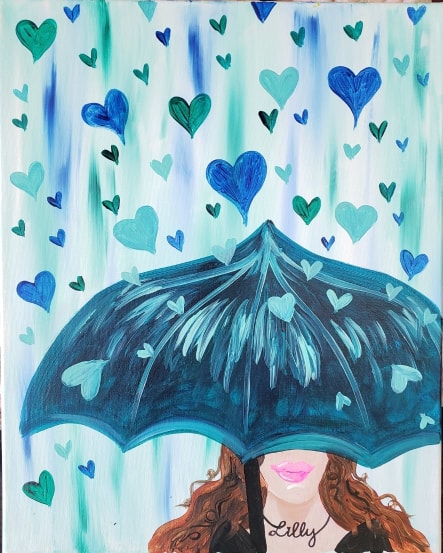 Lady in the Rain - Pinot's Palette Painting