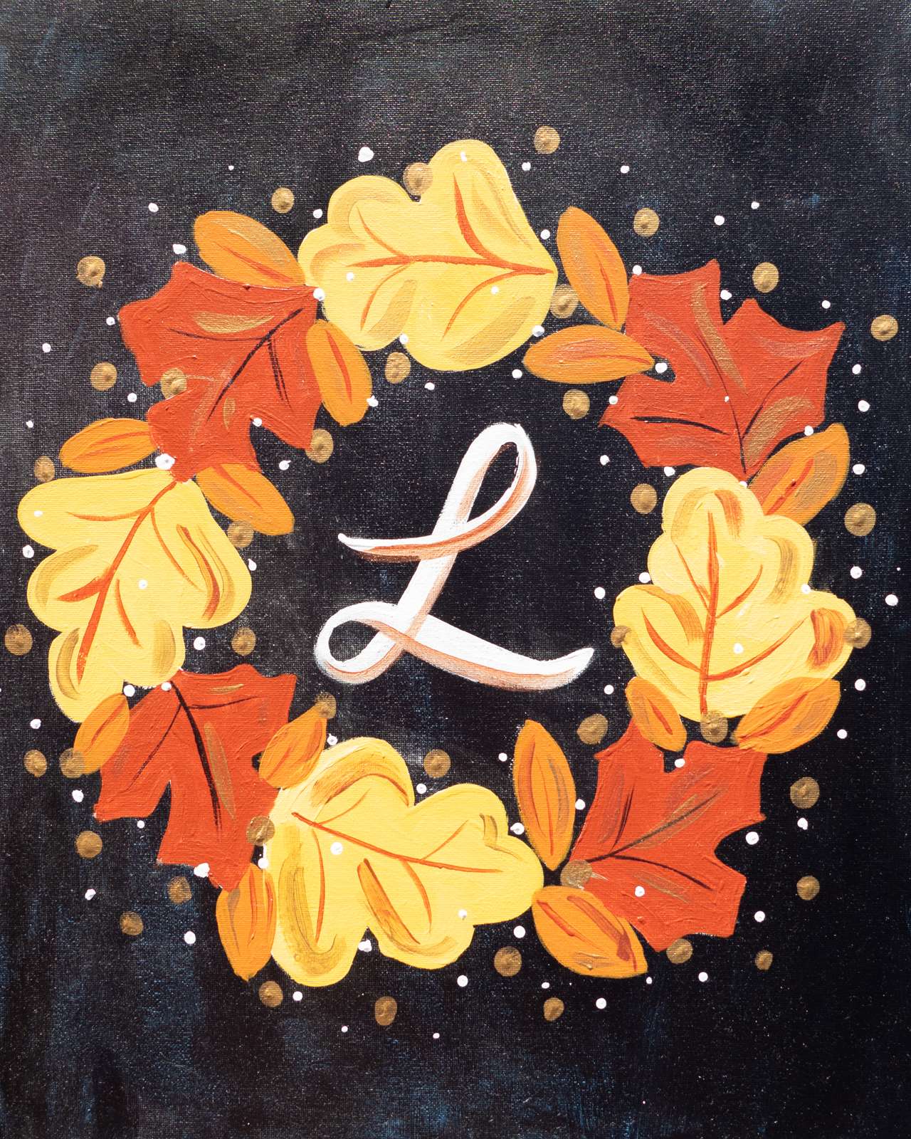 Leaf Wreath Monogram - Mon, Nov 25 7PM at Cherry Street