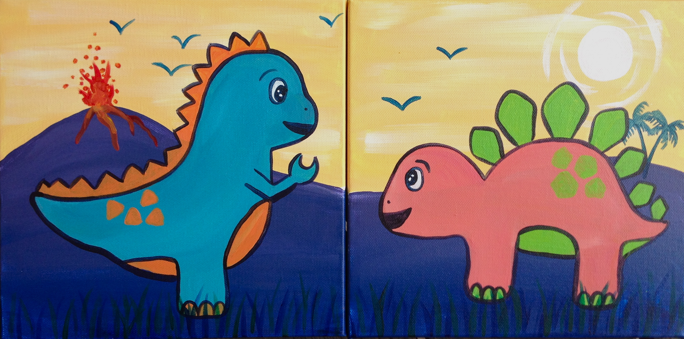Mini - Cute-a-saurus - Pinot's Palette Painting
