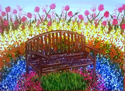Monet Inspired Garden - Pinot's Palette Painting