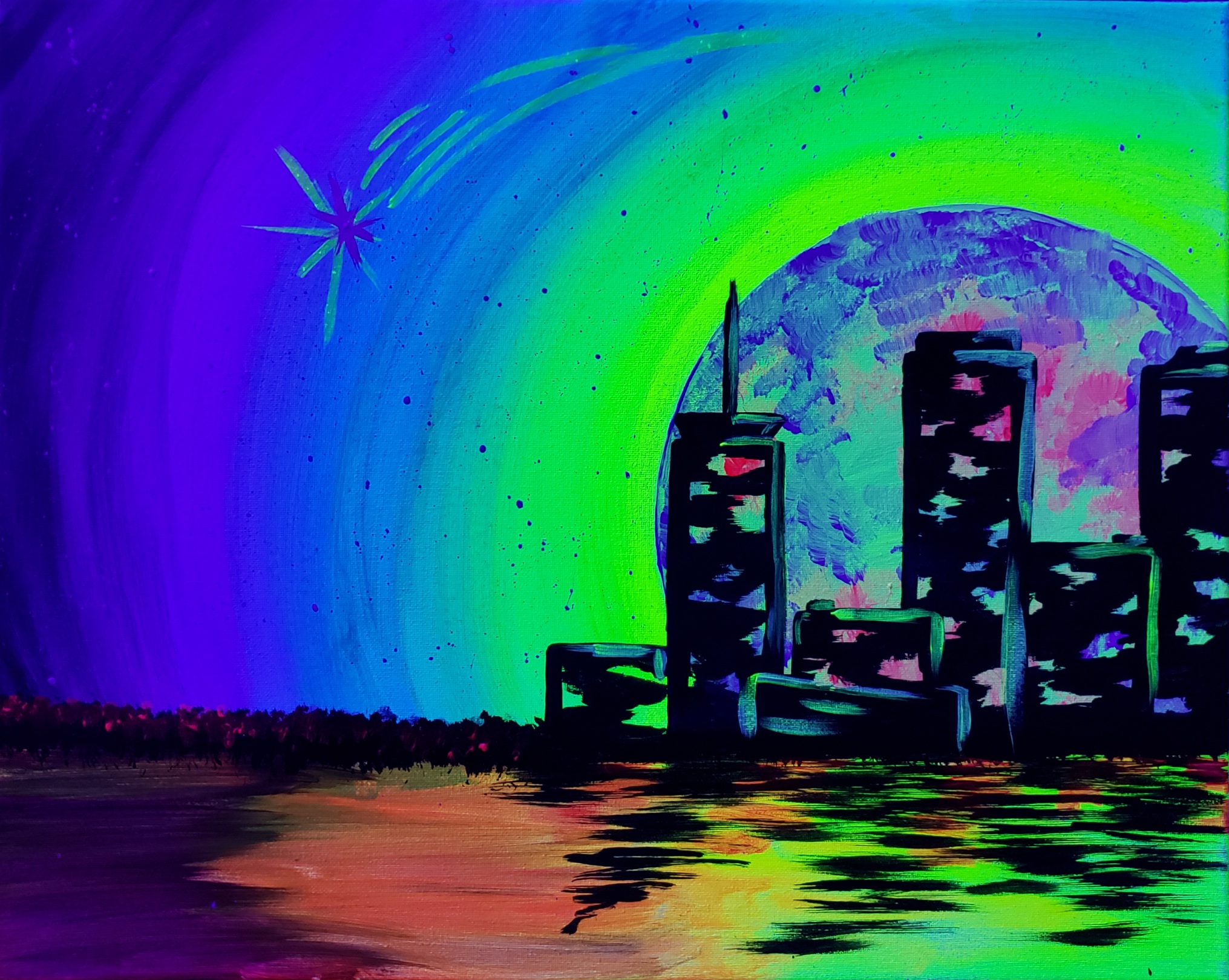 Moon Over Tulsa - Pinot's Palette Painting