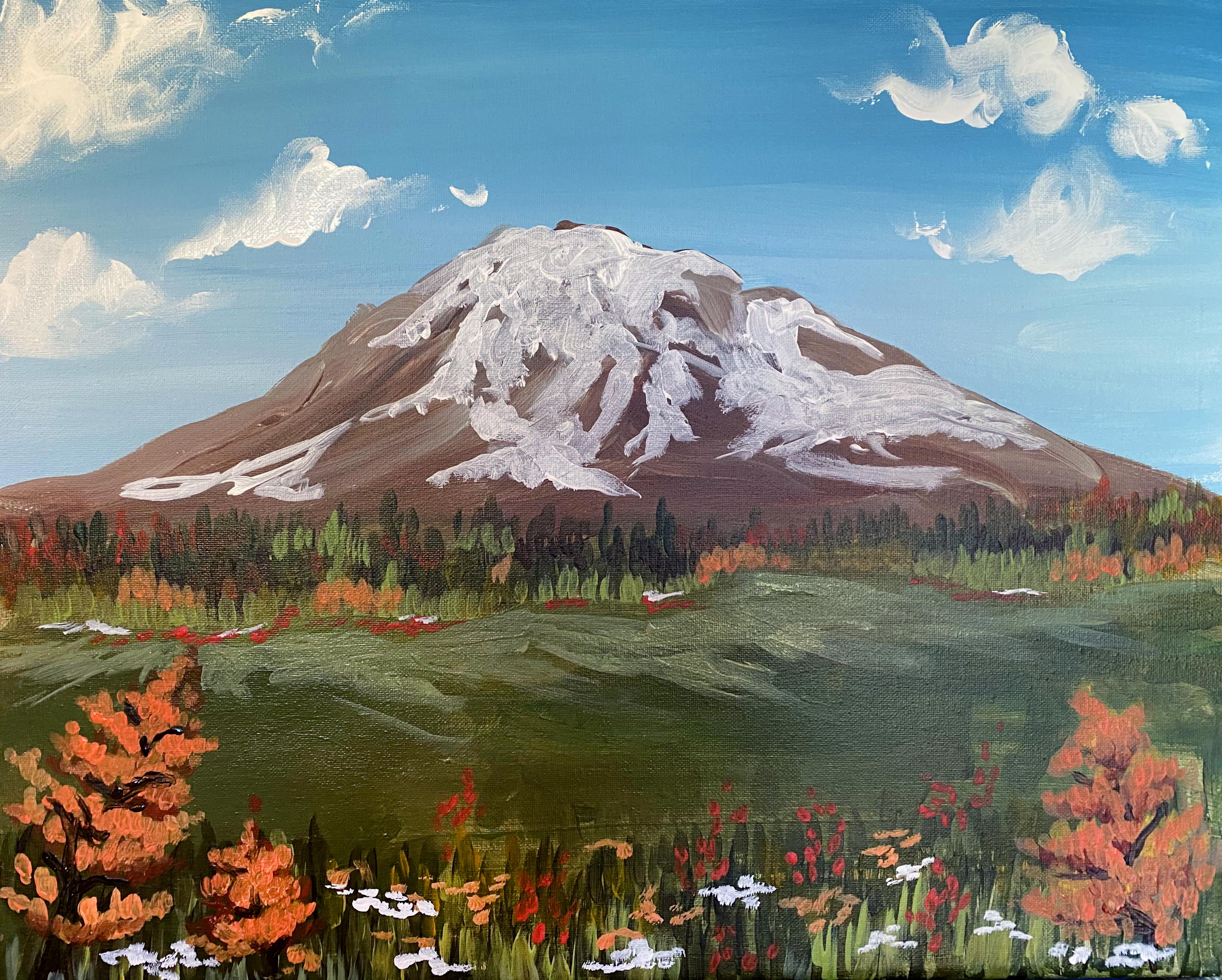 Mount Rainier in the Fall - Pinot's Palette Painting